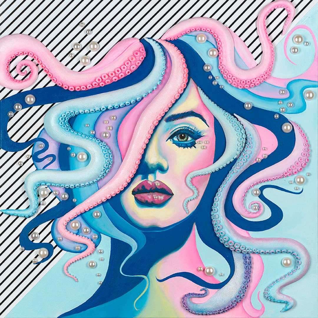Octopus Contessa Fine Art Print, Wall Art Decor, Original Painting ...