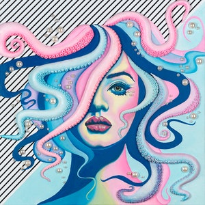 Octopus Contessa Fine Art Print, Wall Art Decor, Original Painting ...