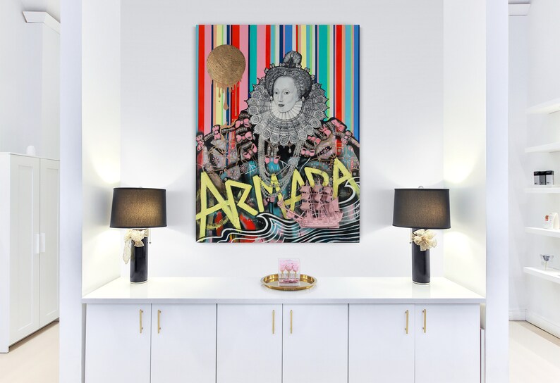 Queen Elizabeth, Armada Original Painting and Fine Art Prints, Wall ...