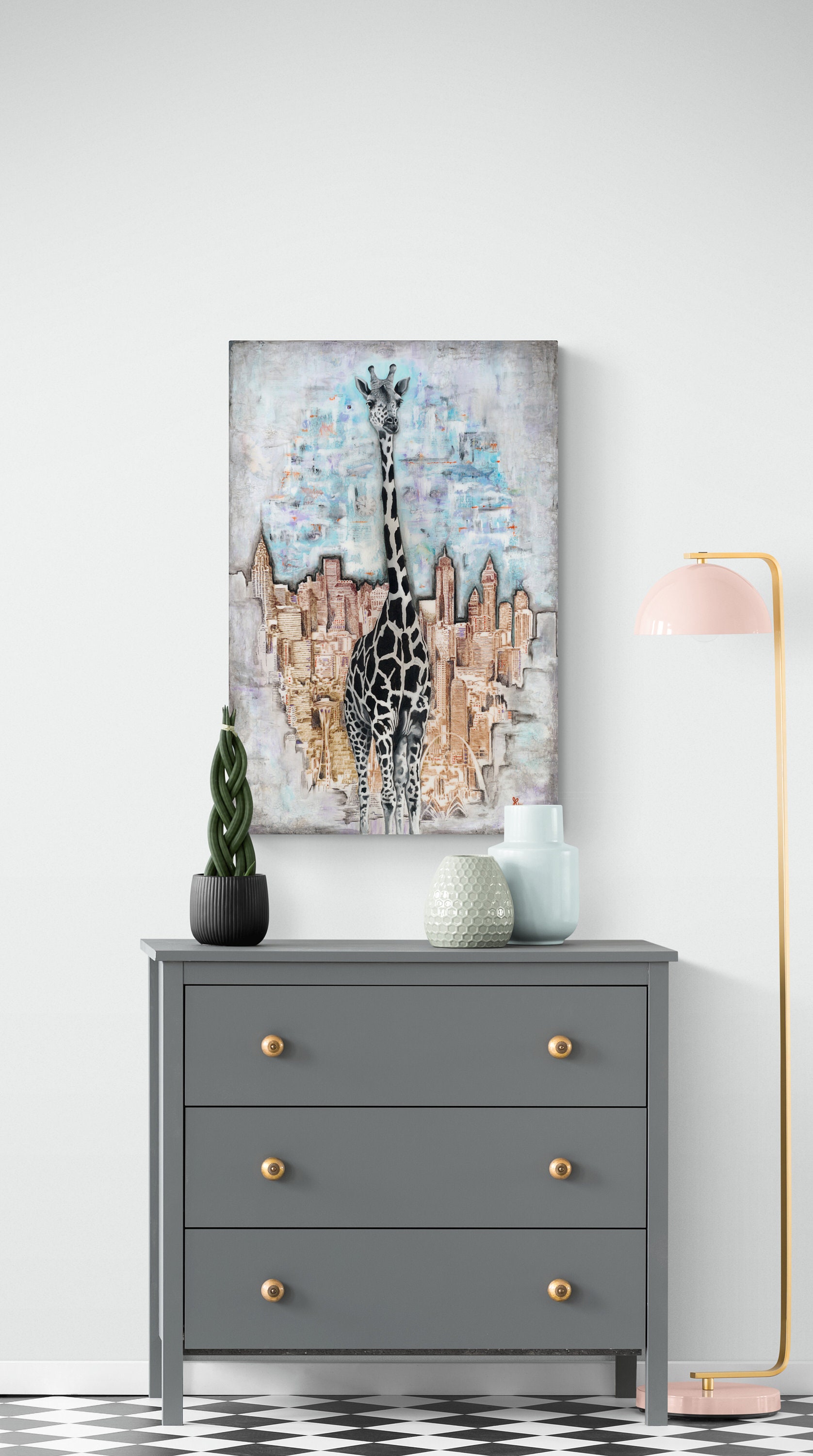 Giraffe in the City, by Jamie Rice, Art Print Based on IF by Rudyard ...