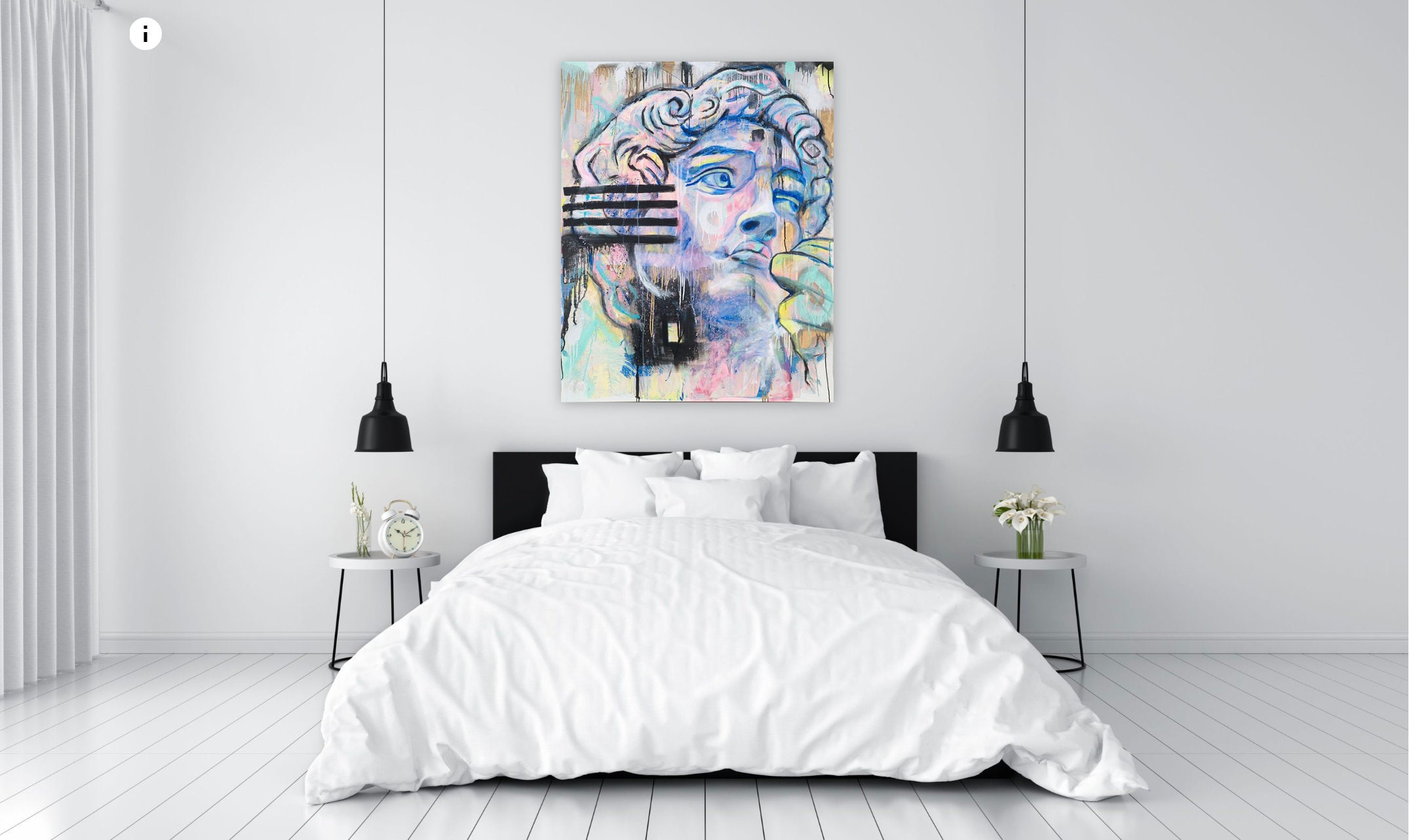David Face Abstract Painting, and Fine Art Prints Wall Art Decor Home ...
