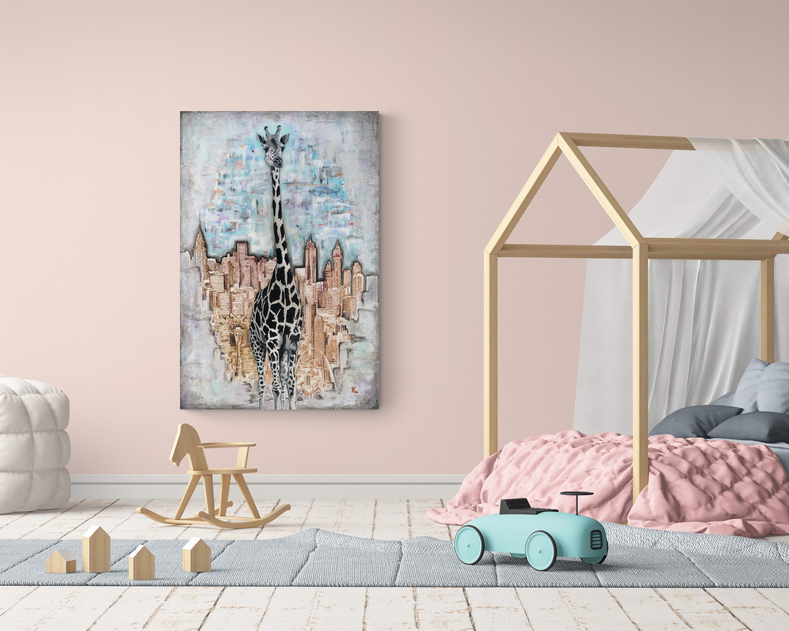 Giraffe in the City, by Jamie Rice, Art Print Based on IF by Rudyard ...