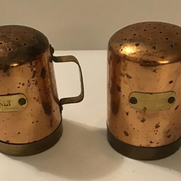 Copper Salt and Pepper Shakers - Etsy
