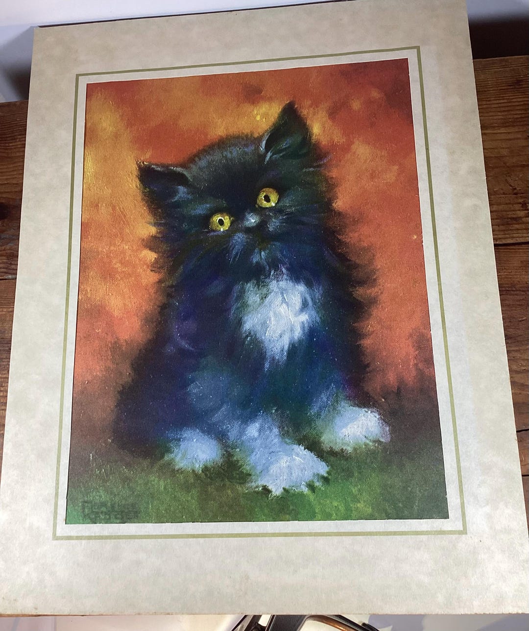Florence Kroger Made in the USA Lithograph Featuring Black Fluffy ...