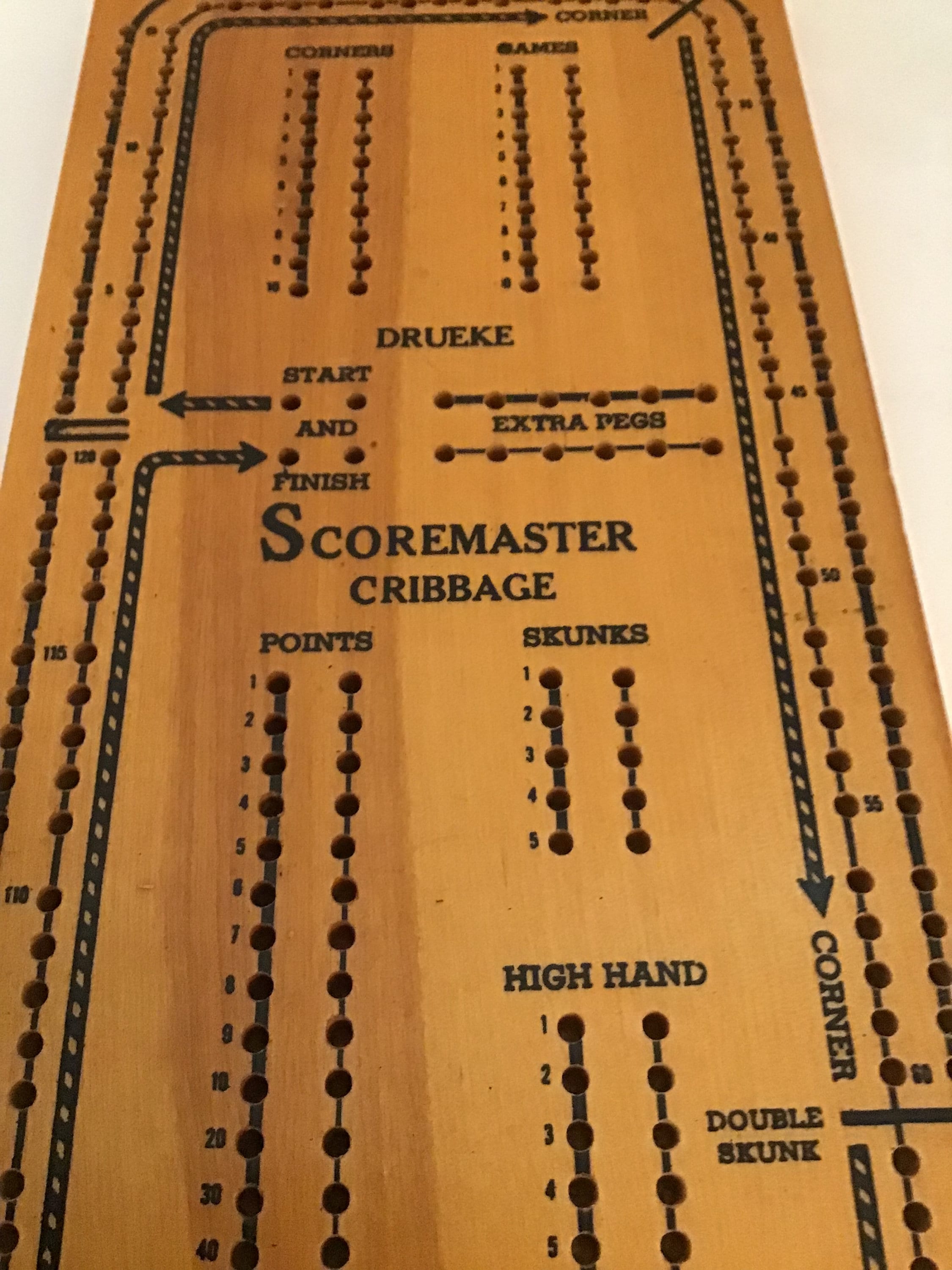 1962 Drueke Scoremaster Wooden Cribbage Board - Etsy