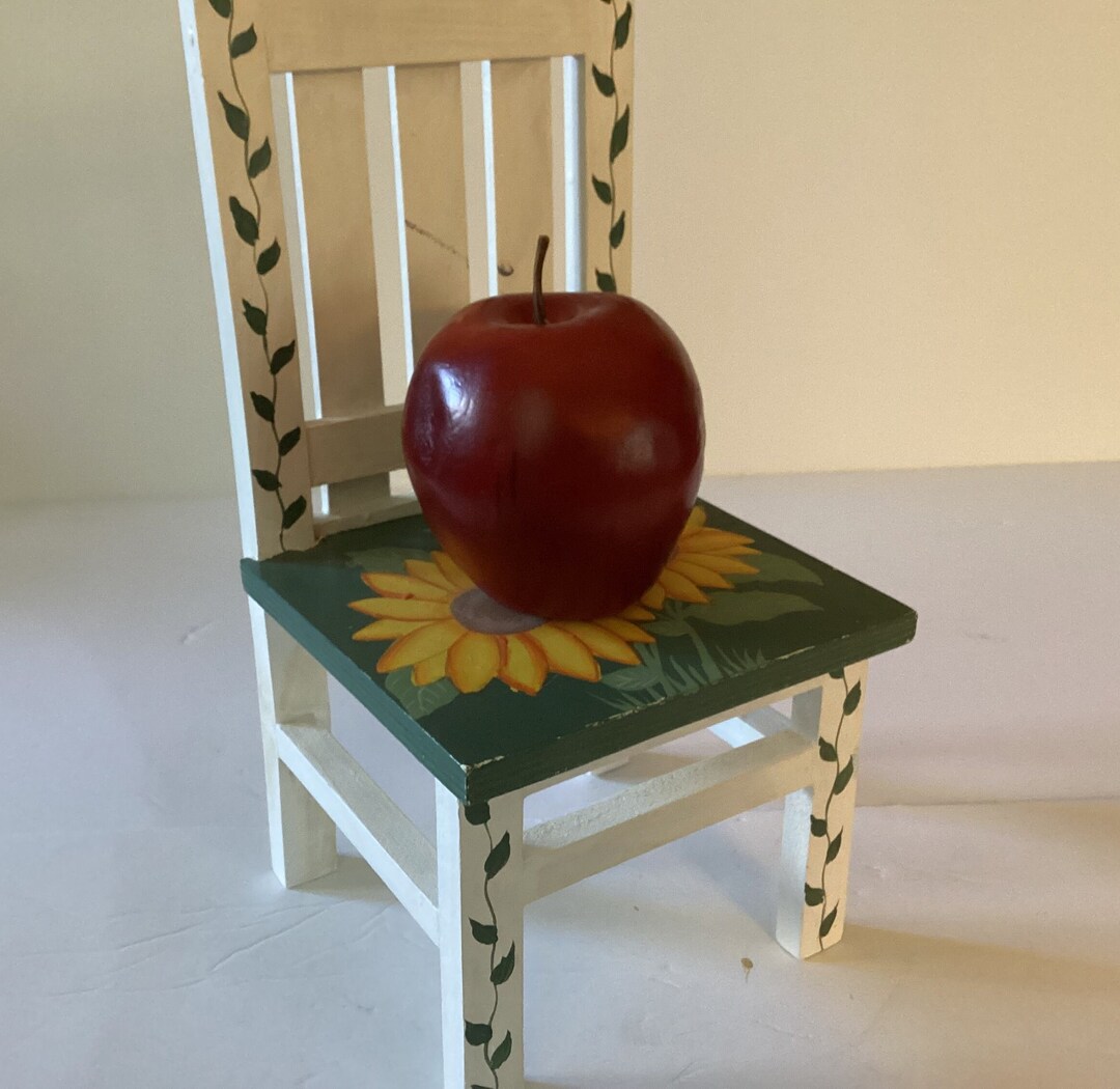 Doll Chair or Decorative Small Chair Adorned With Sunflowers - Etsy