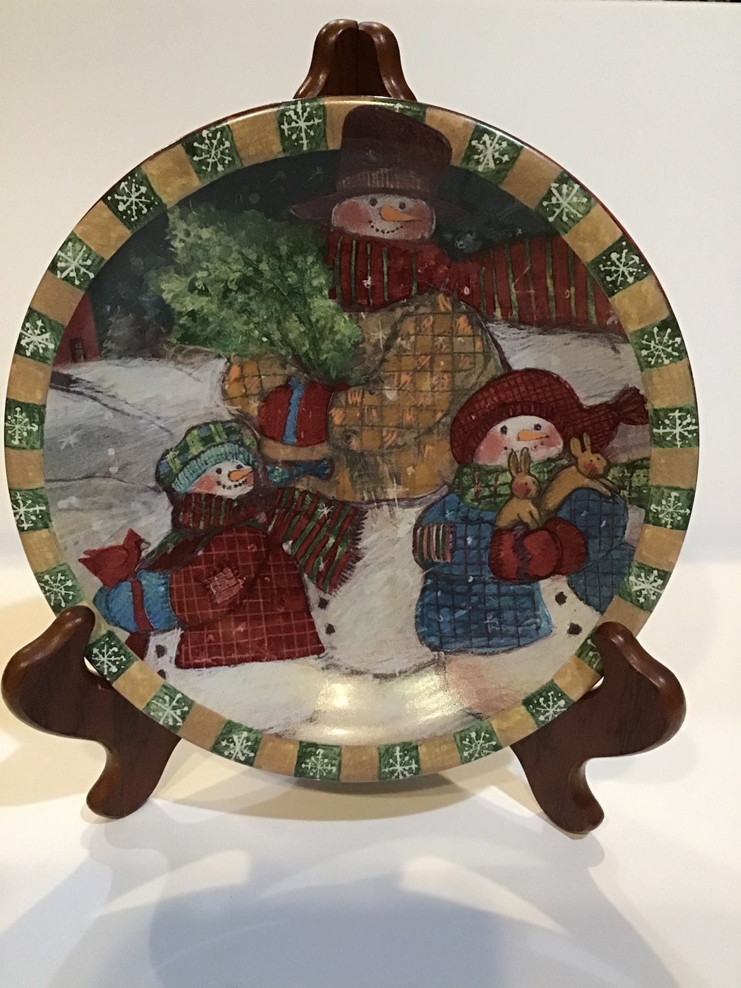 Susan Winget Snowmen Plate - Etsy Susan Winget Snowmen Plate - Etsy