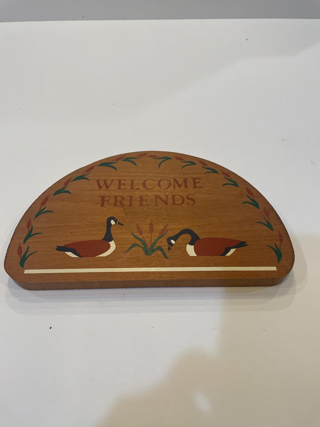 Traditional Wooden "welcome" Sign With Painted Geese - Etsy