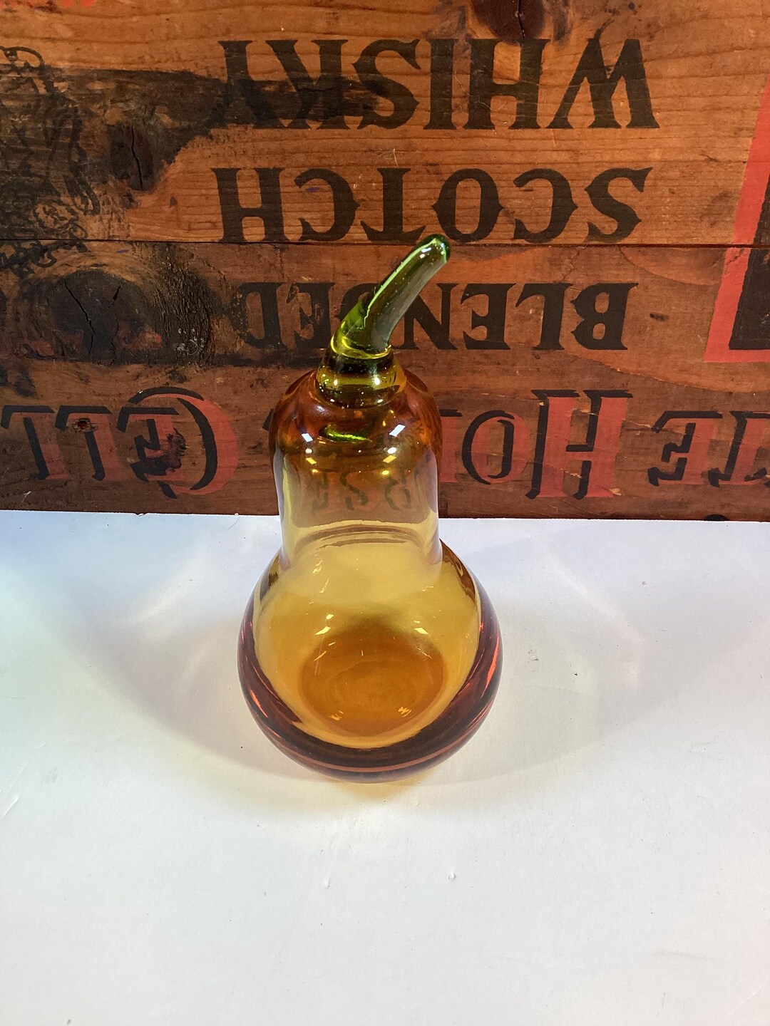 Blenko Glass Amber Pear - Etsy