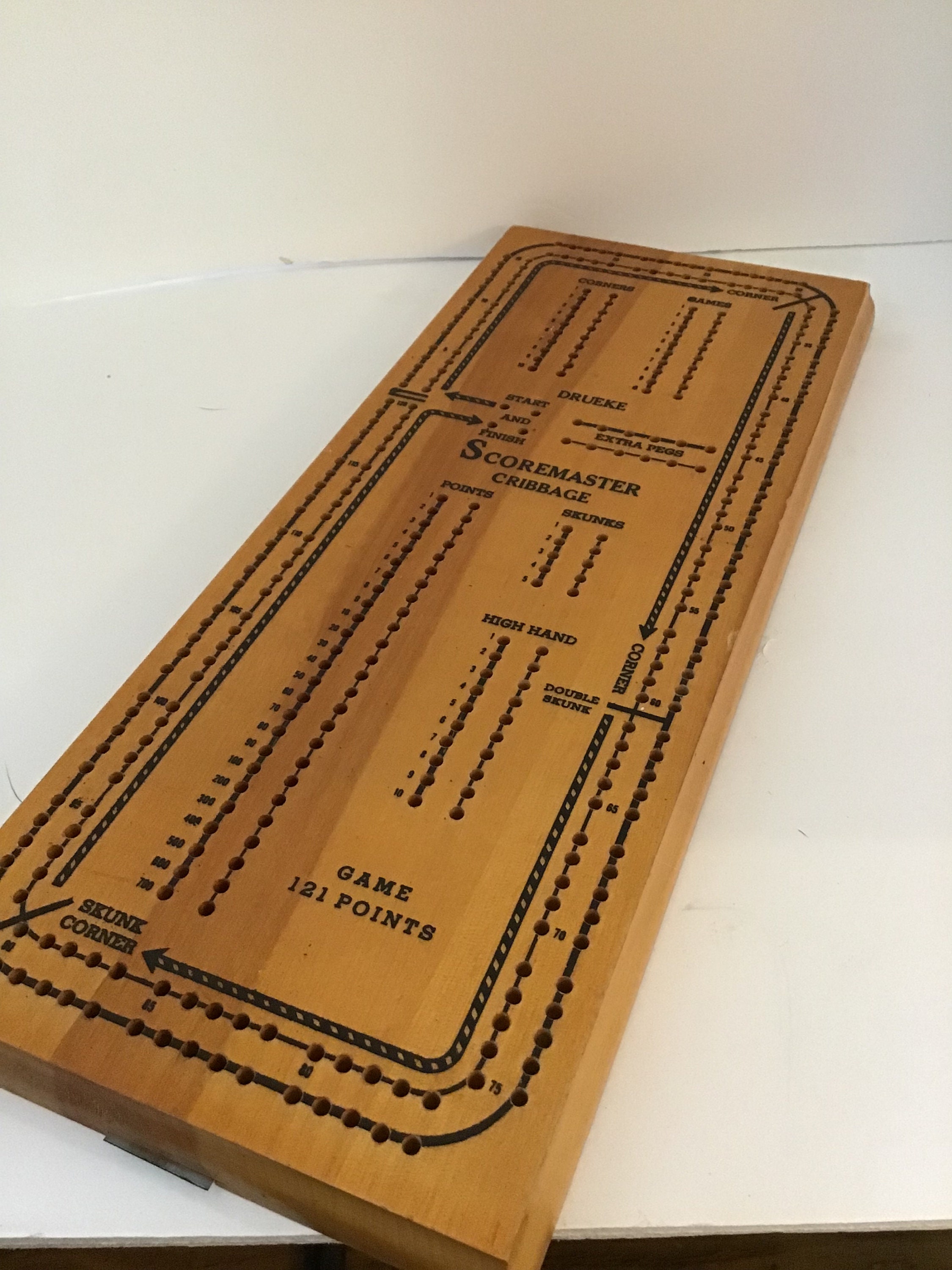 1962 Drueke Scoremaster Wooden Cribbage Board - Etsy