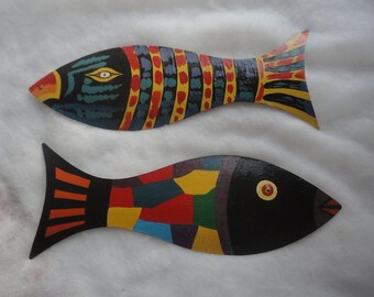 Abstract fish art | Etsy