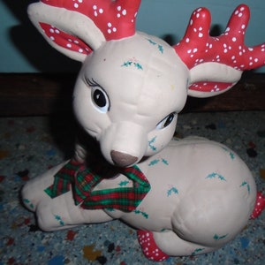 Vintage Hand Painted Ceramic Kimple Christmas Reindeer, Christmas ...