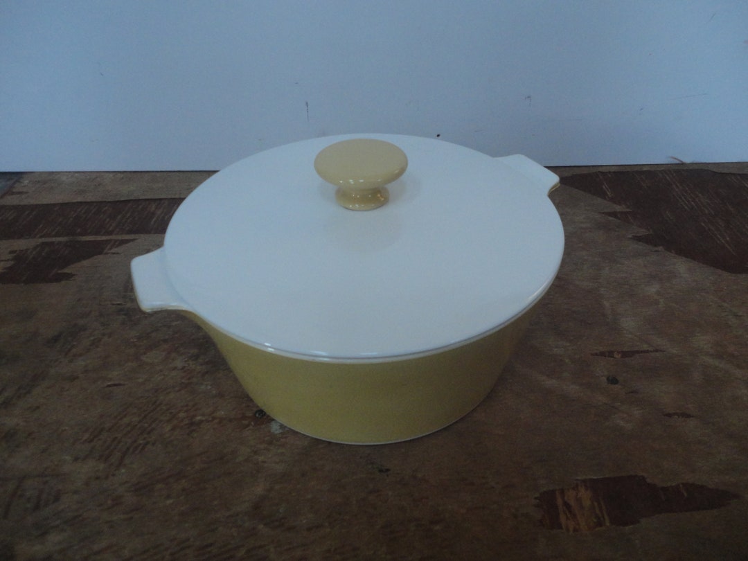 Vintage Yellow Harvest Ceramic Corning Ware Covered Casserole Dish ...