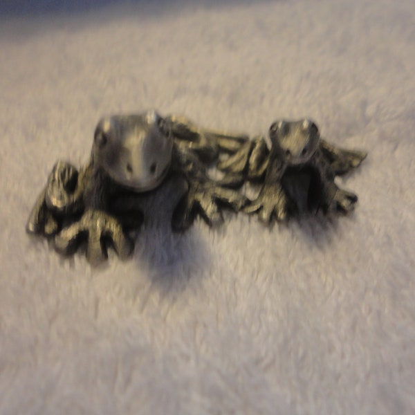 Pewter Frog Figurine - Etsy