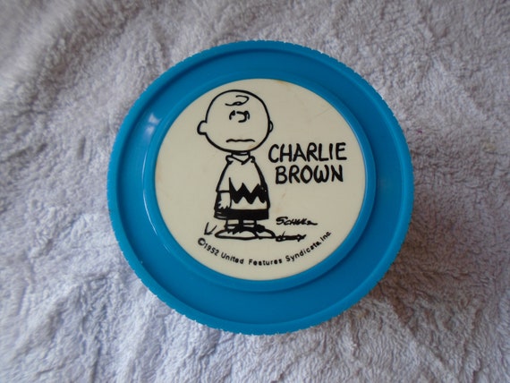 Vintage Peanuts Blue White Plastic Charlie Brown Mini… - Gem
