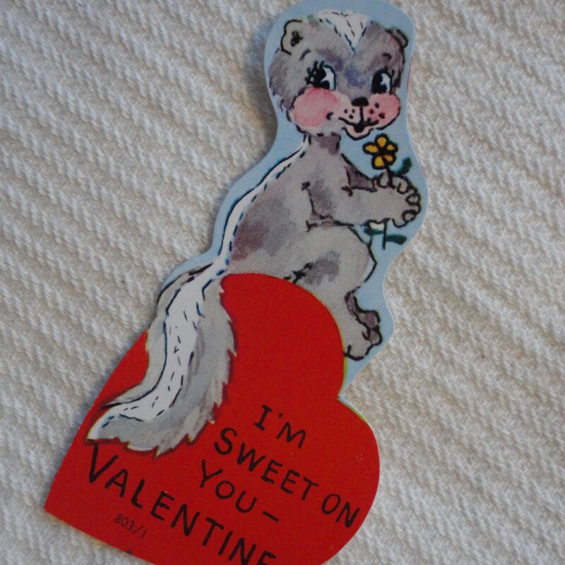 Skunk Valentine Card - Etsy