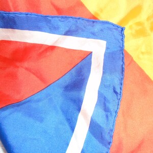 Vintage Schiaparelli Bright Loud Colors Triangular Design Silk Scarf ...