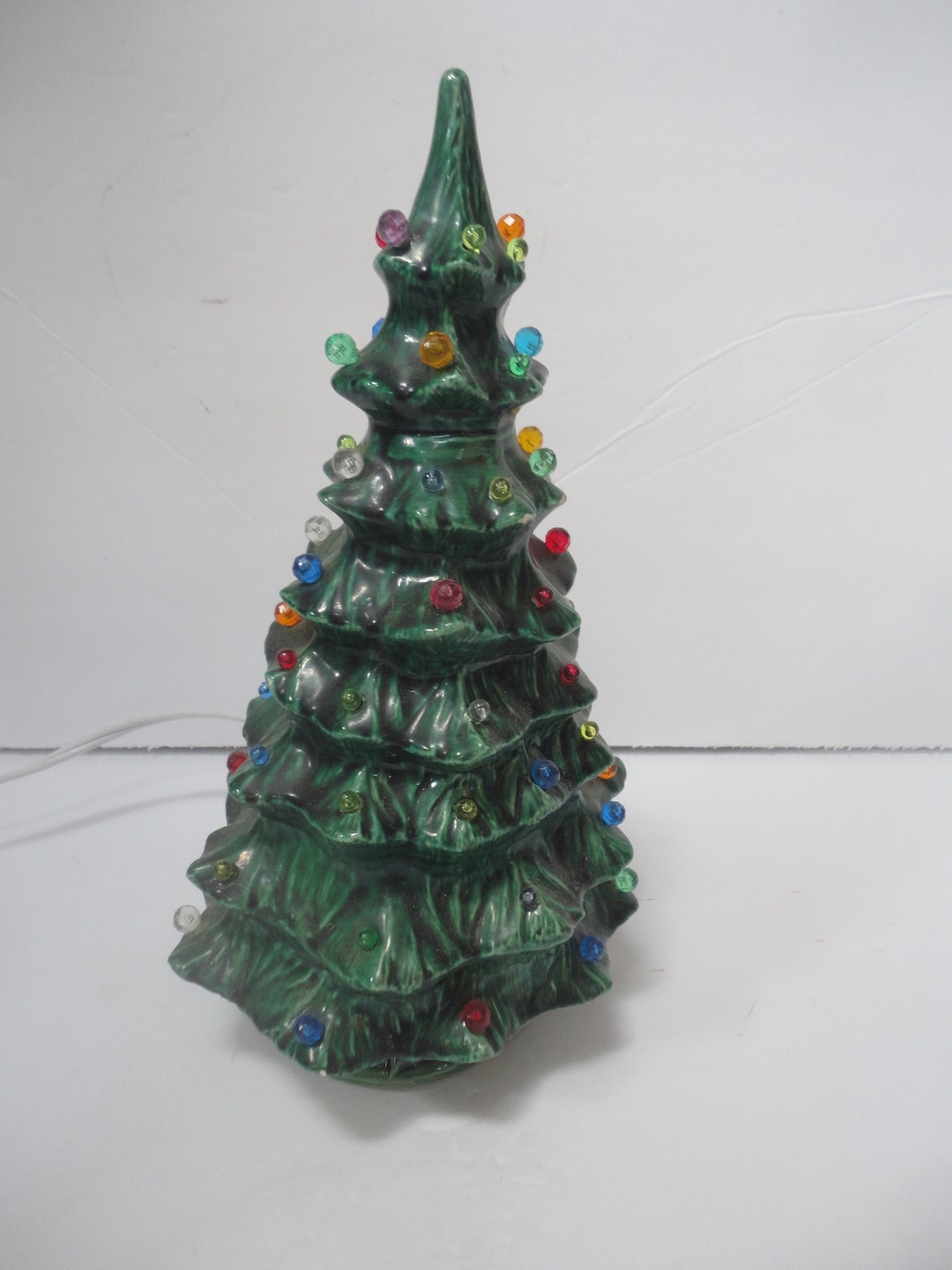 Vintage Small Green Ceramic Electric Christmas Tree, Ceramic Christmas ...