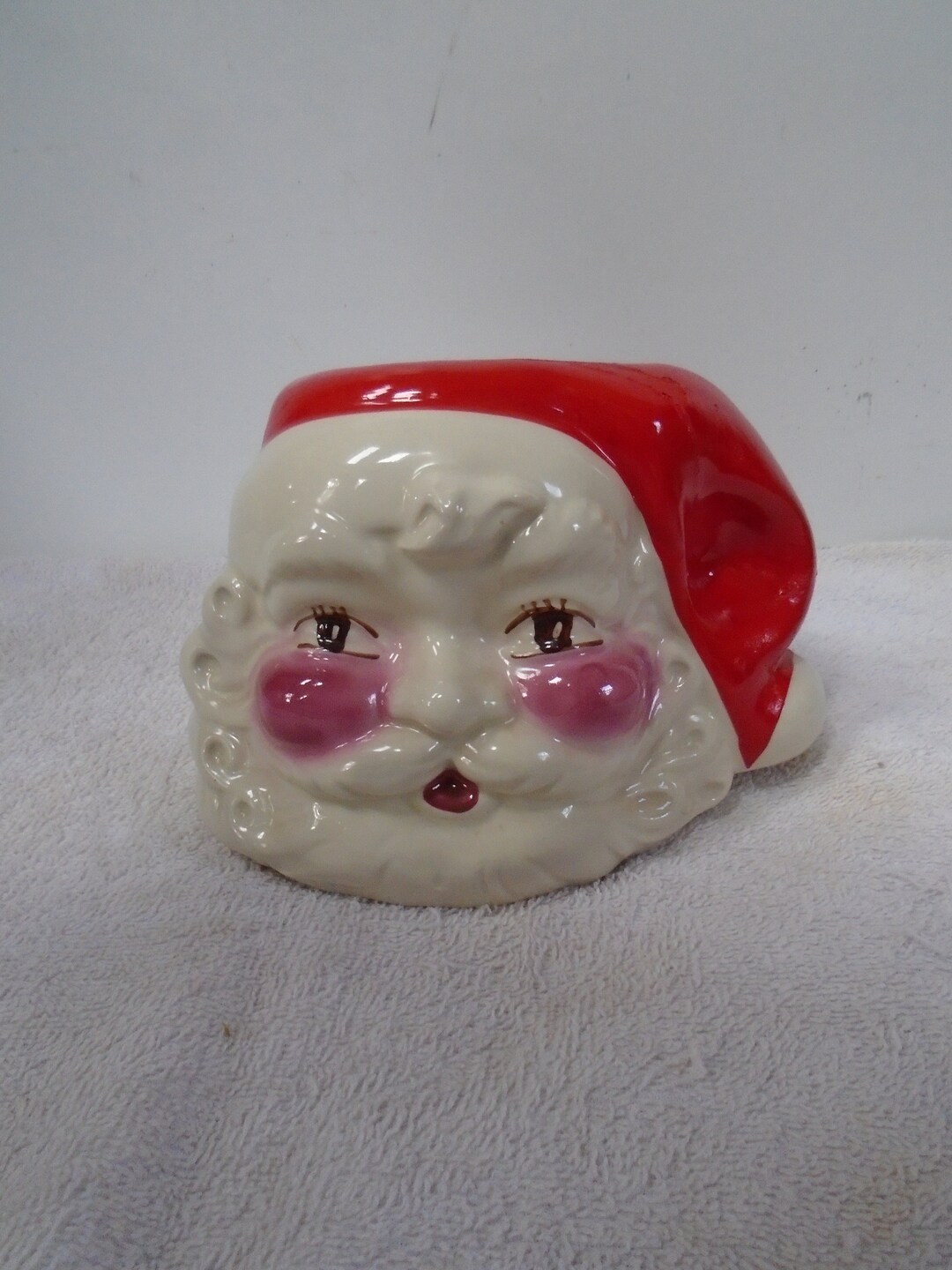 Vintage Napco USA Large Ceramic Santa Claus Head Planter Made in USA ...