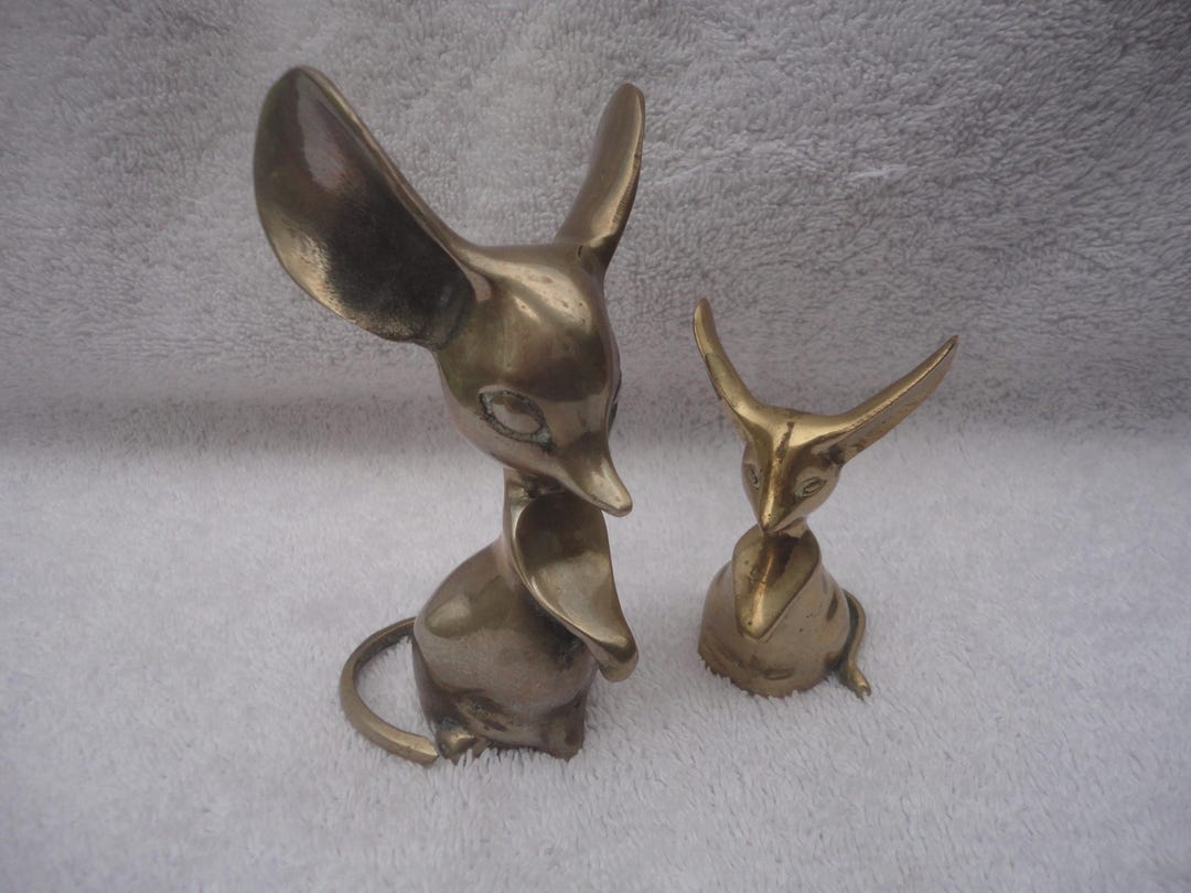 Vintage Pair of Solid Brass Mice, Solid Brass Mouse Made in Korea ...