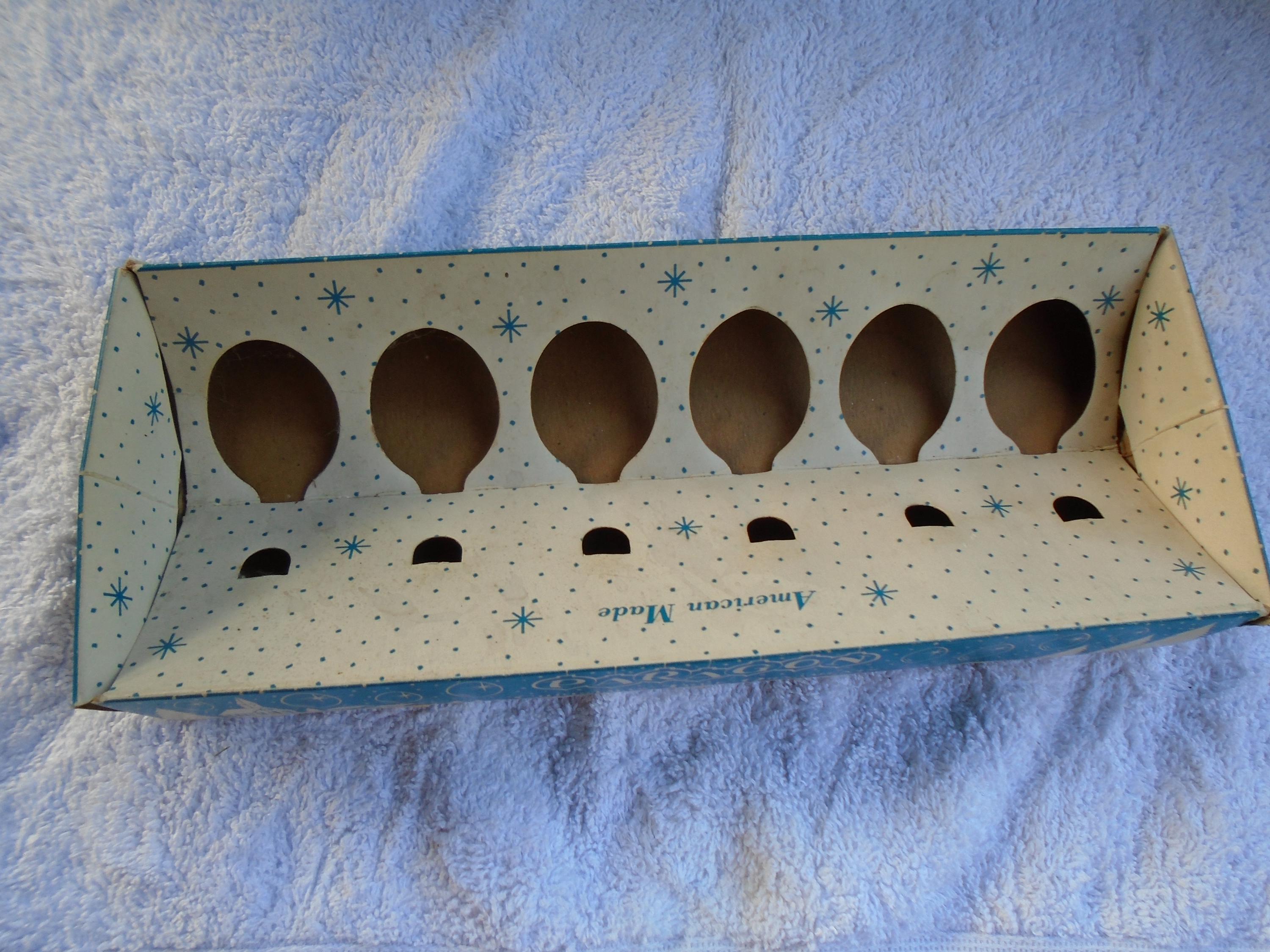 Vintage Paragon Blue White Cardboard Empty Christmas Ornament Box ...