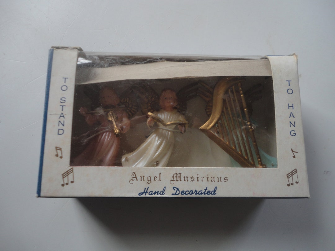 Vintage Trio Plastic Musical Christmas Angels Made Hong Kong Original ...