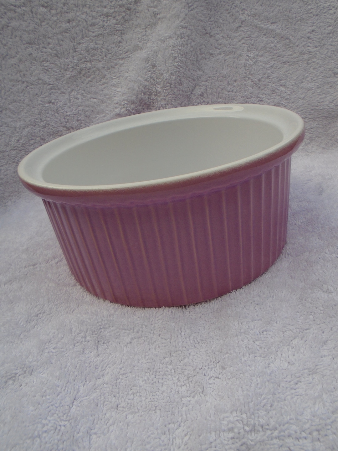 Vintage Pink Round Souffle Dish Made in France, Pink Souffle Dish, Pink ...