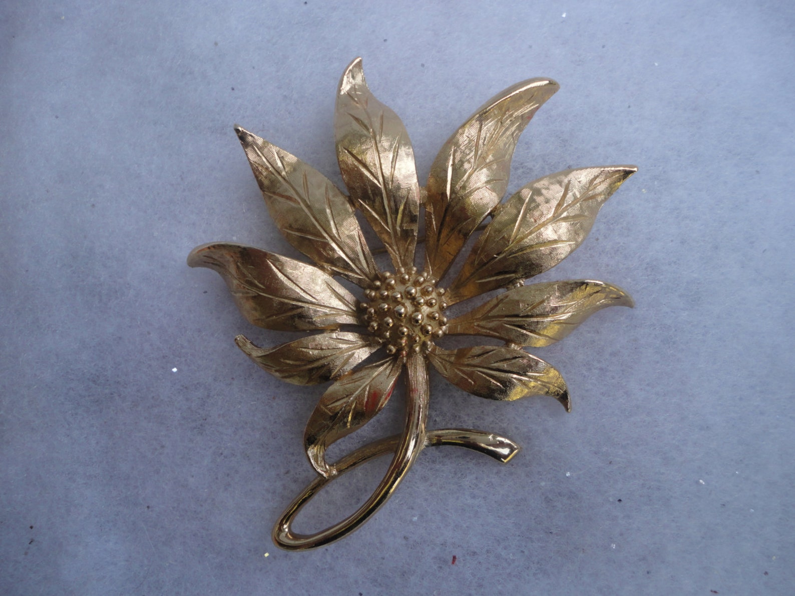 Vintage Large Gold Tone Monet Floral Brooch Monet Flower Pin Etsy