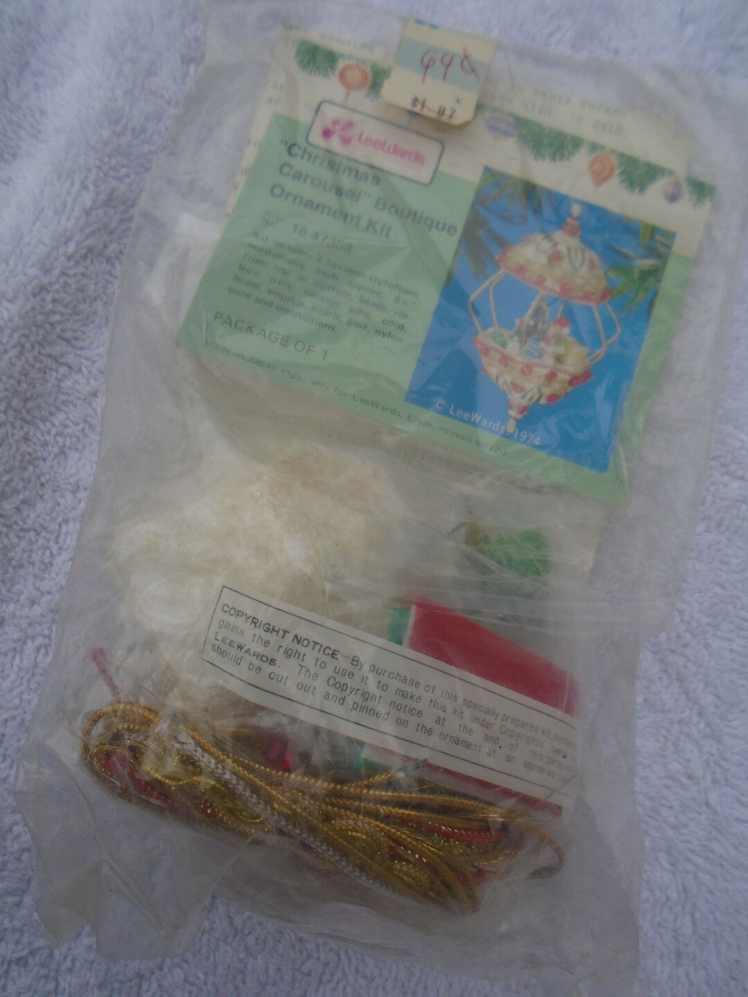 Vintage New Old Stock Lee Wards Red Gold Christmas Kit Ornament Made ...