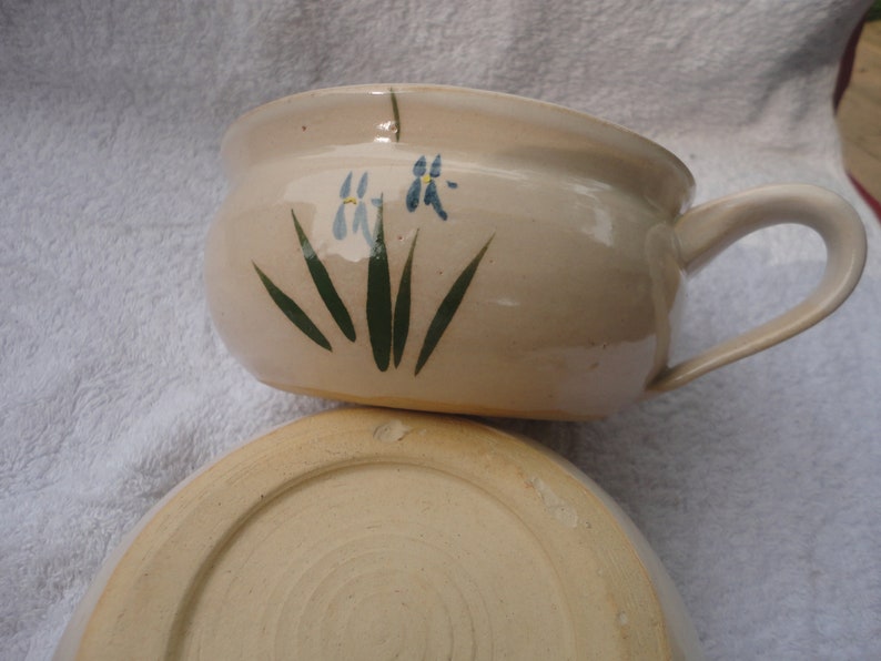 Vintage Heavy Large Studio Pottery Floral Soup Bowls With - Etsy