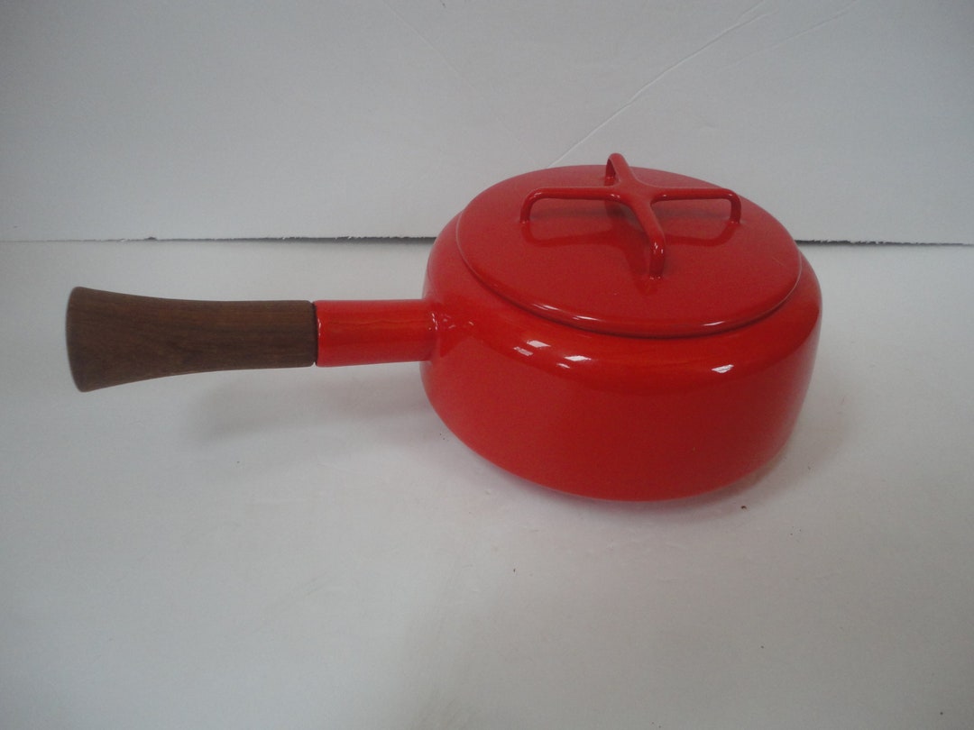 Vintage Bright Red Dansk Kobenstyle Enamelware Covered Sauce Pan Made ...