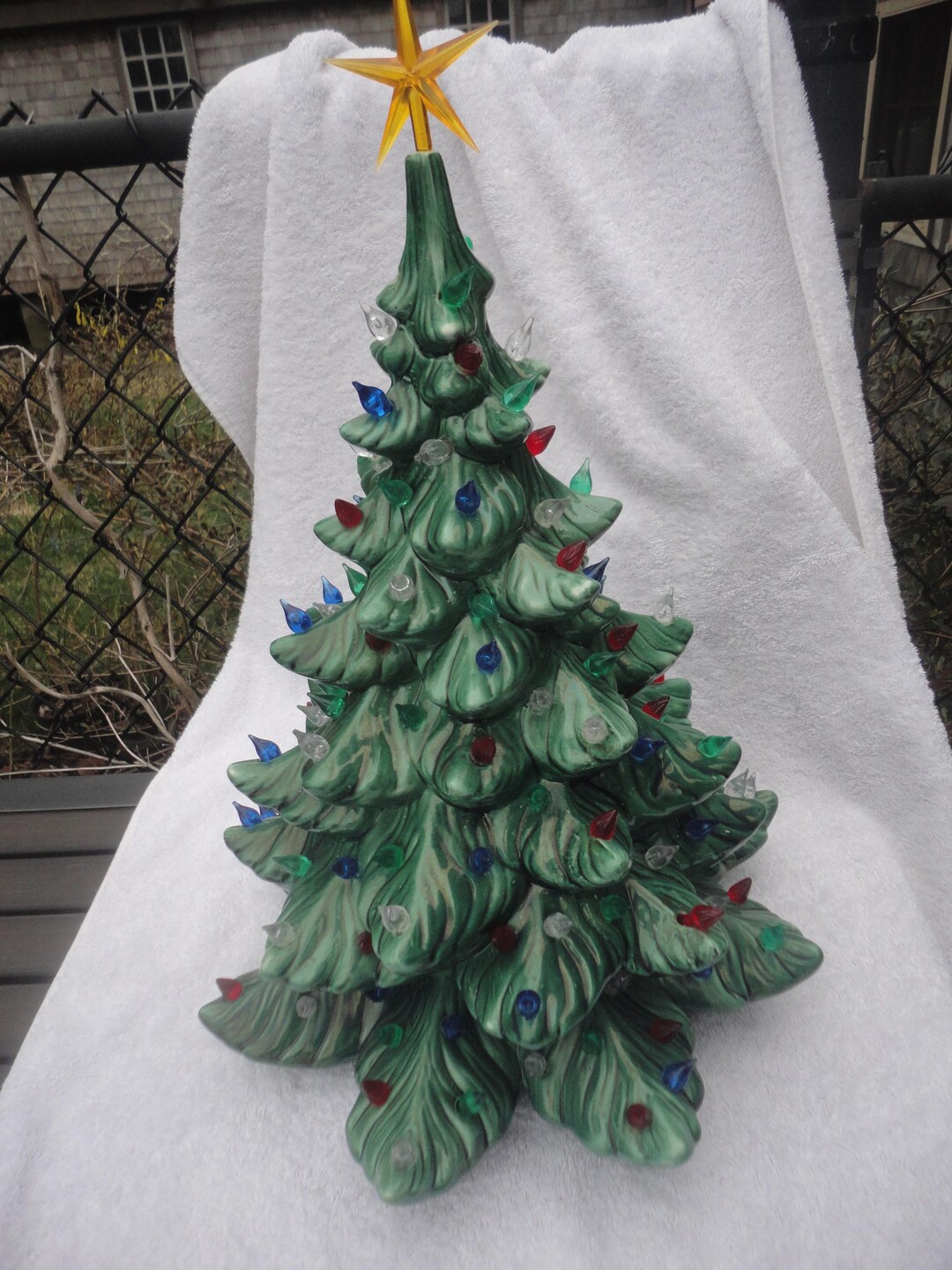 Vintage Atlantic Mold Green Ceramic Electric Christmas Tree, Tabletop ...