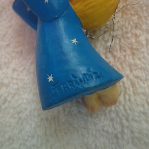 Vintage Blue Ferrandiz Angel With Bright Purple Grapes Made in Italy ...