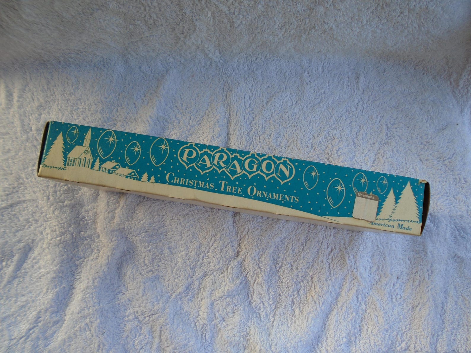 Vintage Paragon Blue White Cardboard Empty Christmas Ornament Box ...