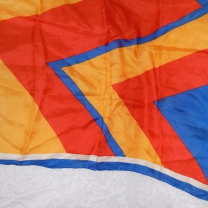 Vintage Schiaparelli Bright Loud Colors Triangular Design Silk Scarf ...