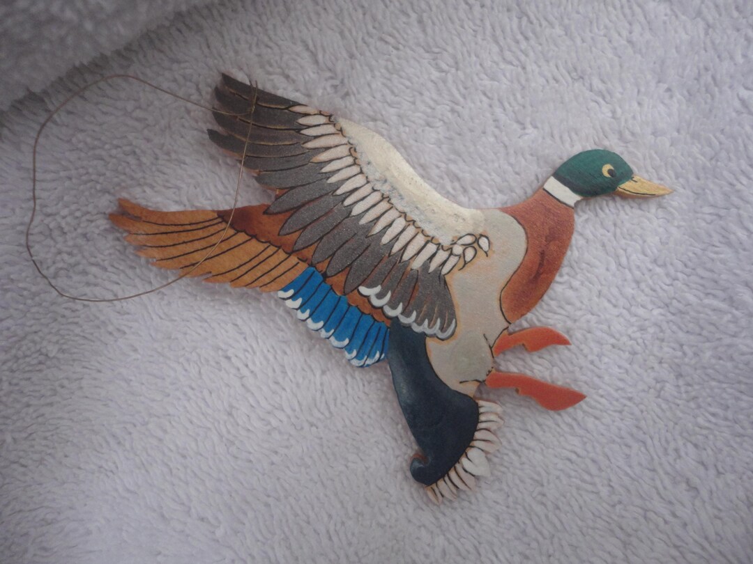 Vintage Wooden Hand Painted Canadian Goose Christmas Ornament by L ...