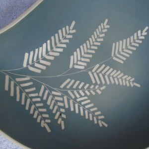 Vintage Ceramic Teardrop Hand Painted Fern Dish Made Norway, KK Ceramic ...