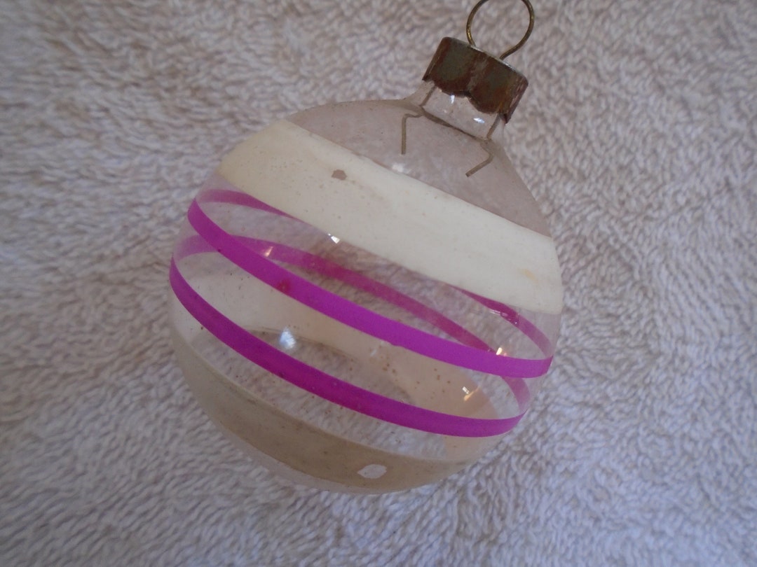Vintage Unsilvered Clear Pink Glass Mica Strip WWII Glass Christmas ...