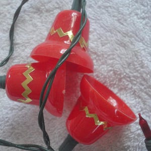 Vintage Red Plastic Electric Bell Christmas Light, Red Bells, Red ...