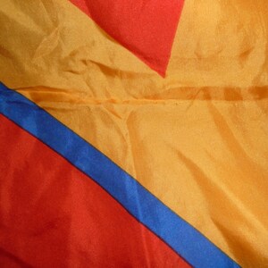 Vintage Schiaparelli Bright Loud Colors Triangular Design Silk Scarf ...