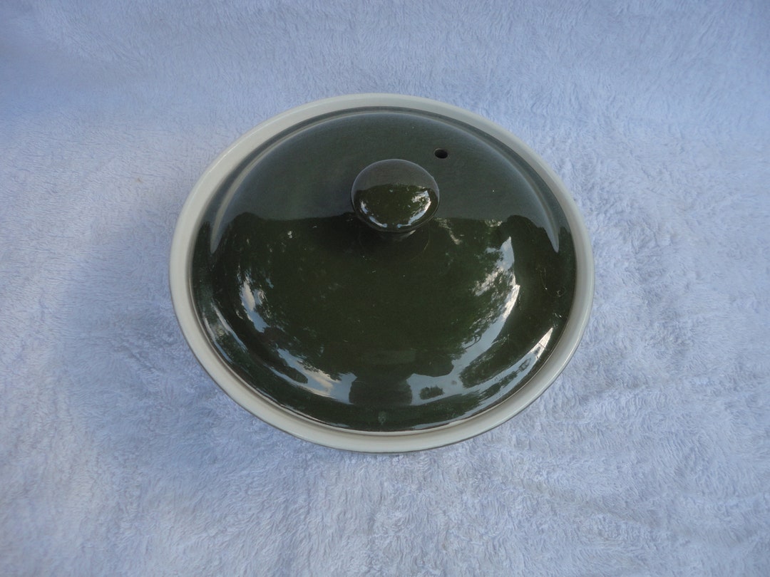 Vintage Olive Green Hall 67 Stoneware Covered Casserole Dish, Hall 67 ...