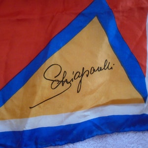 Vintage Schiaparelli Bright Loud Colors Triangular Design Silk Scarf ...