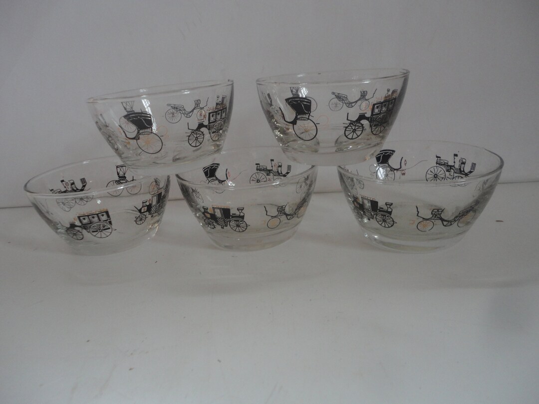 Vintage Libbey Curio Black Gold Glass Bowls, Libbey Curio, Curio ...