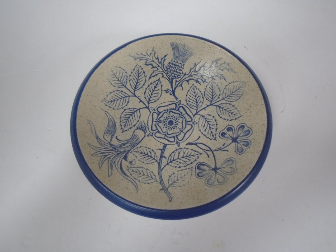 Vintage Purbeck Pottery Blue Wild Flower Small Fruit Bowl Made in ...