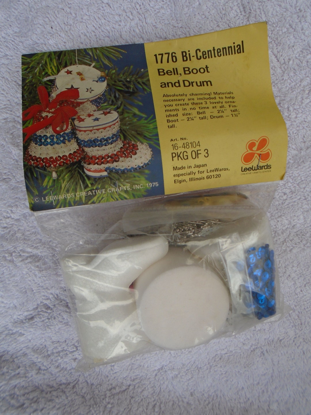 Vintage New Old Stock Lee Wards Red White Blue Sequins Stars Bi ...