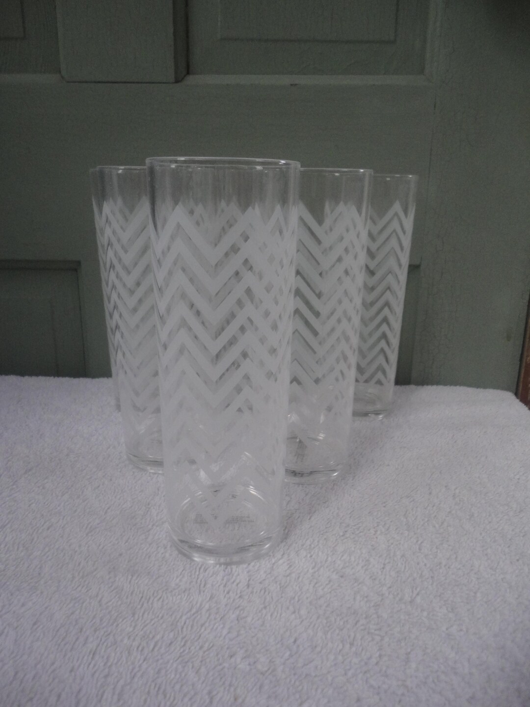 Vintage Unused Clear Plastic Zig Zag Frosted Tumblers Made in Taiwan ...