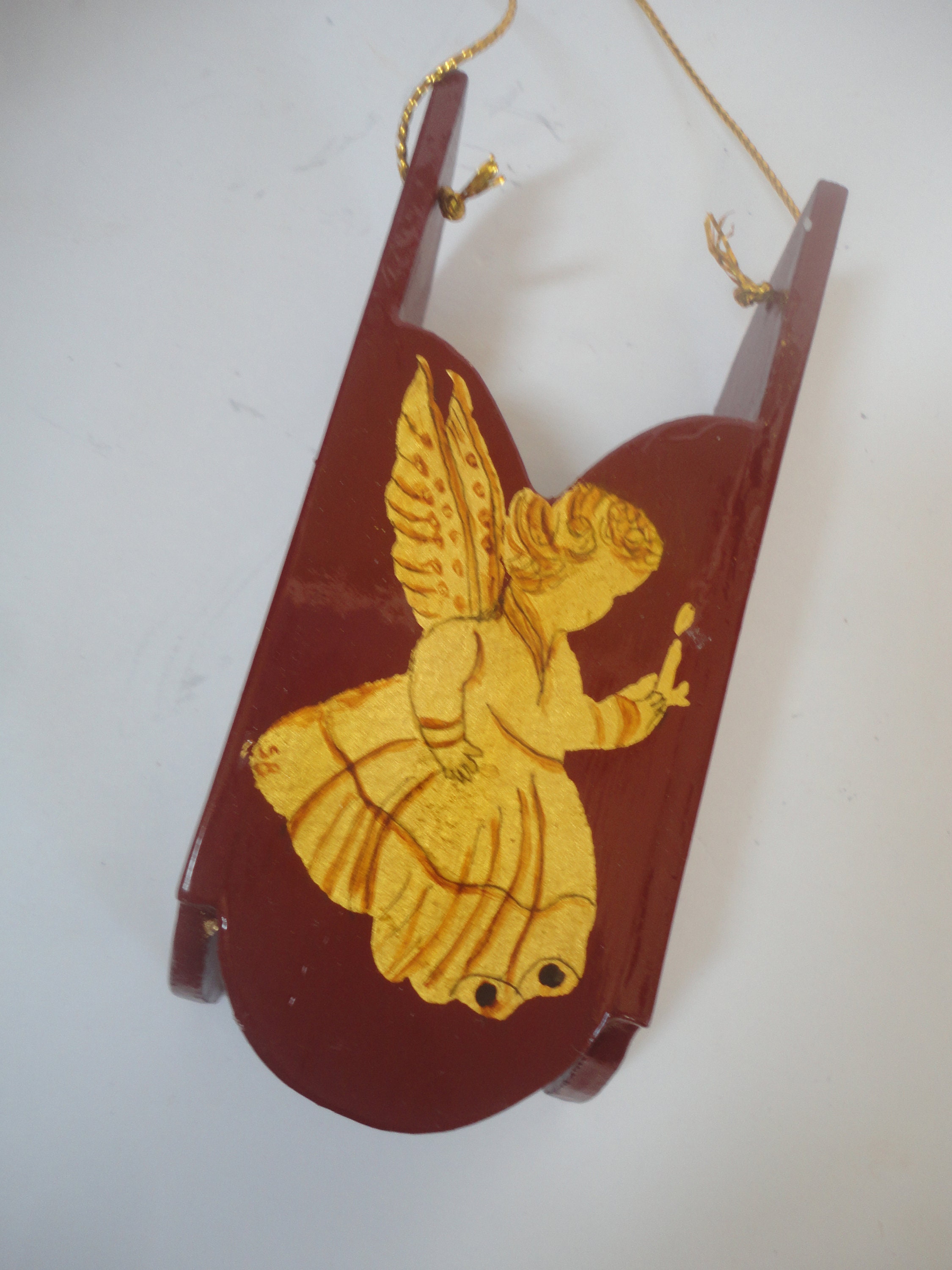 Vintage Trio Handmade Gold Gilded Angel Christmas Ornaments, Angel ...