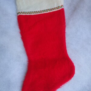 Vintage Red White Felt Santa Claus Christmas Stocking Red - Etsy