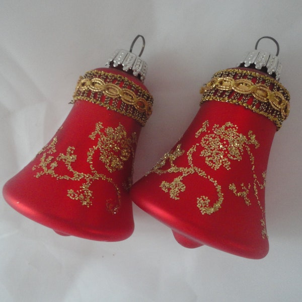 Red Glass Bell - Etsy