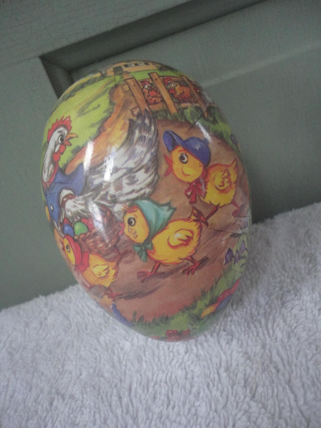 Vintage Small Paper Mache Nestler Chicks Easter Egg Made in Germany ...